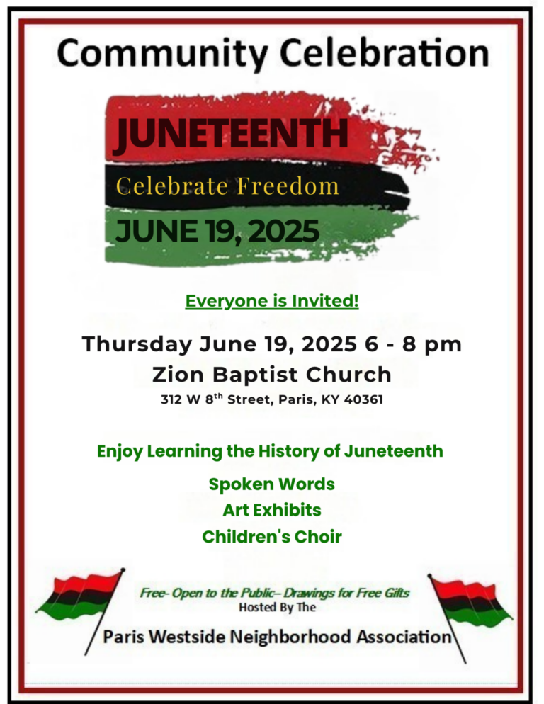 JUNETEENTH Celebration - Paris Bourbon County Kentucky
